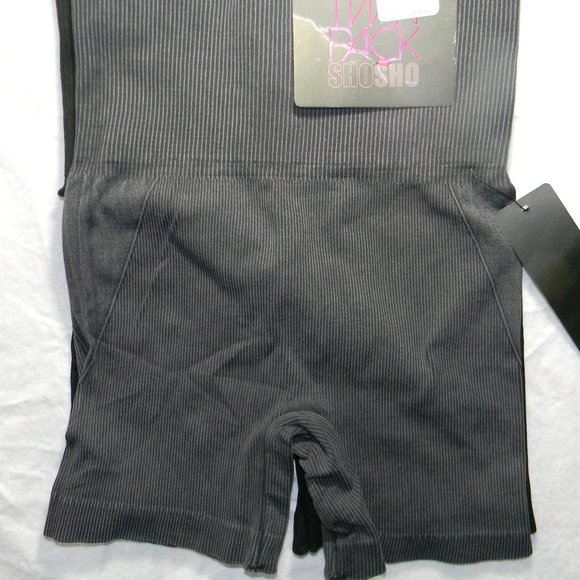 shosho | Shorts | Gray And Black Ribbed Bike Shorts High Waist Twin ...